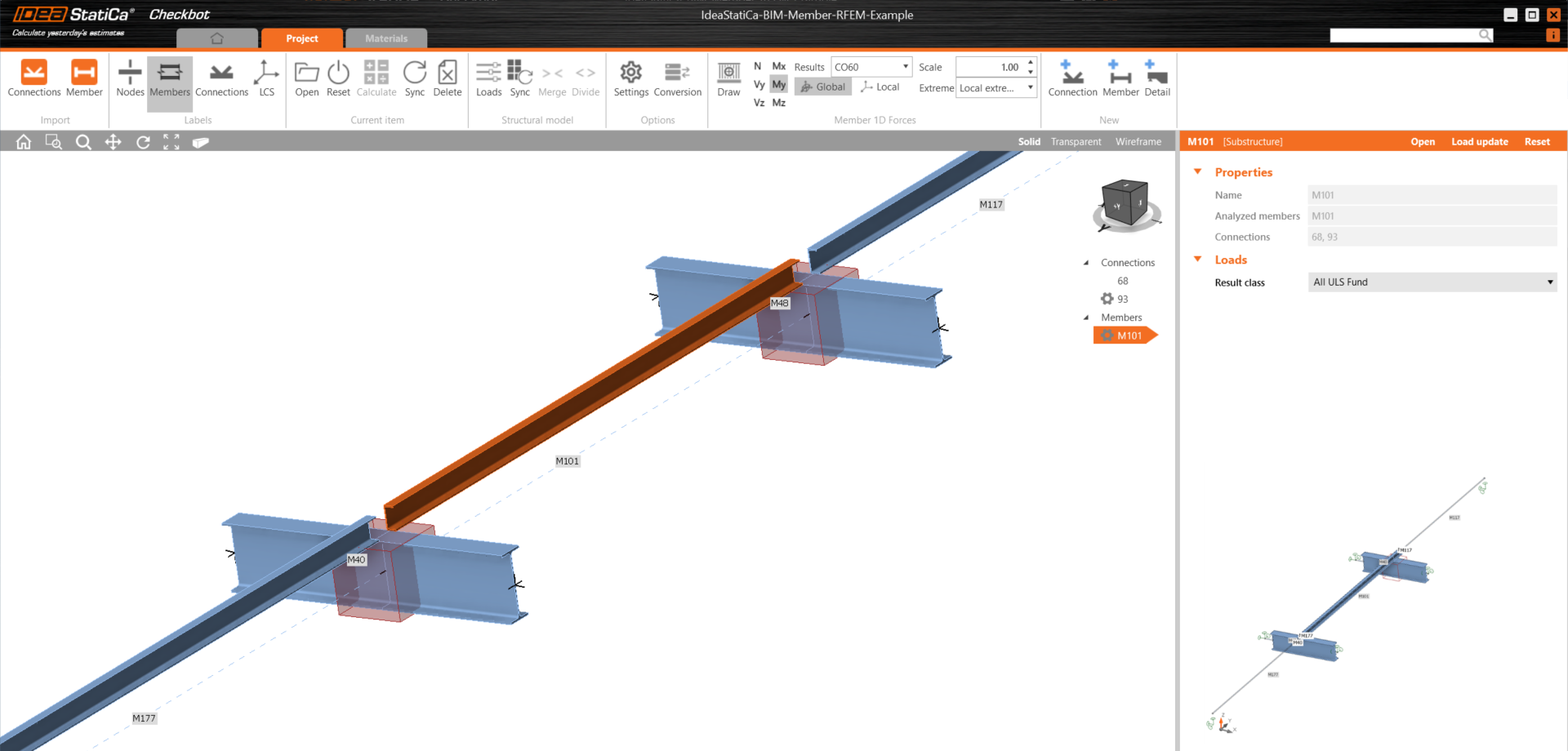 RFEM/RSTAB BIM link for steel member design (EN) | IDEA StatiCa